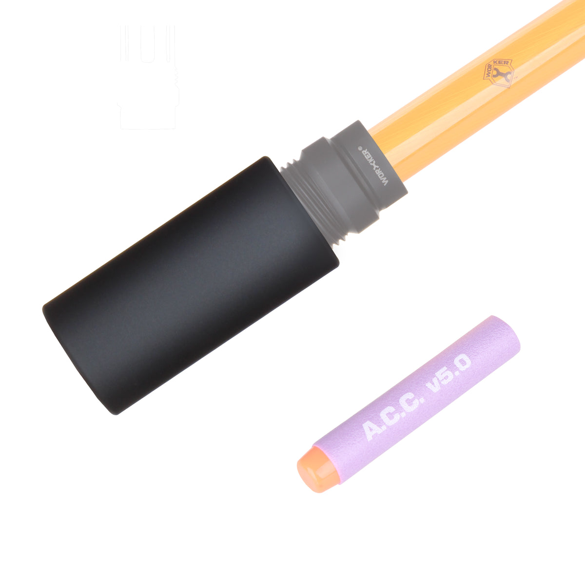 JGCWORKER Screw Thread Type ABS Plastic Smooth Short/Long Silencer for ...