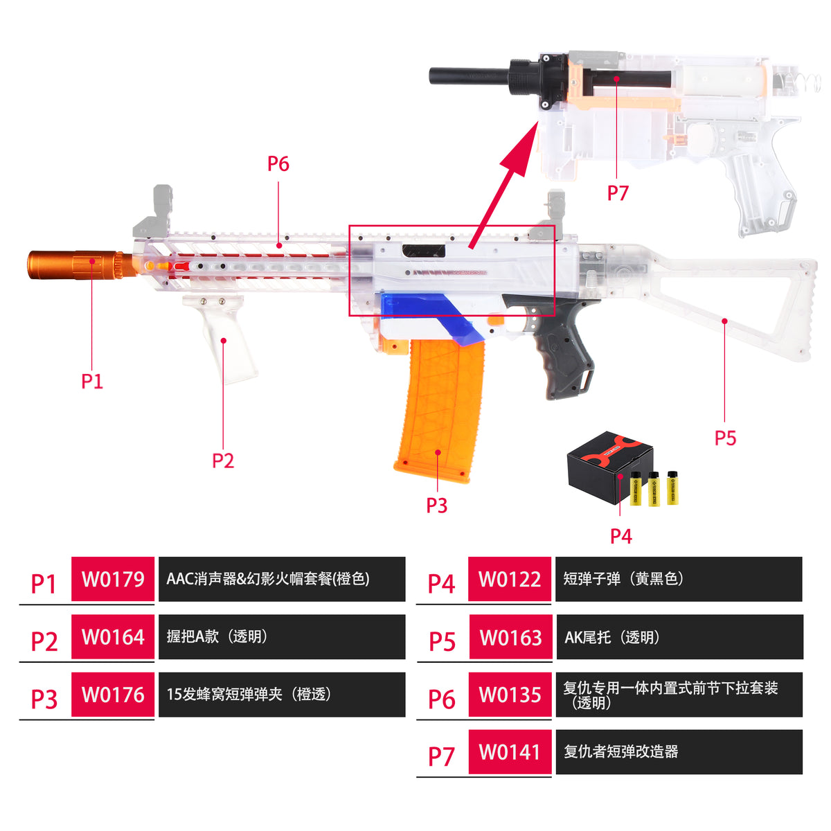 Worker MCX Short Darts Transform Kits Set for Nerf N-Strike Retaliator ...